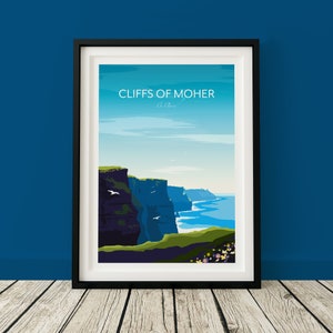 Ireland Art Print, Cliffs of Moher, Irish Print, Ireland Travel Poster ...