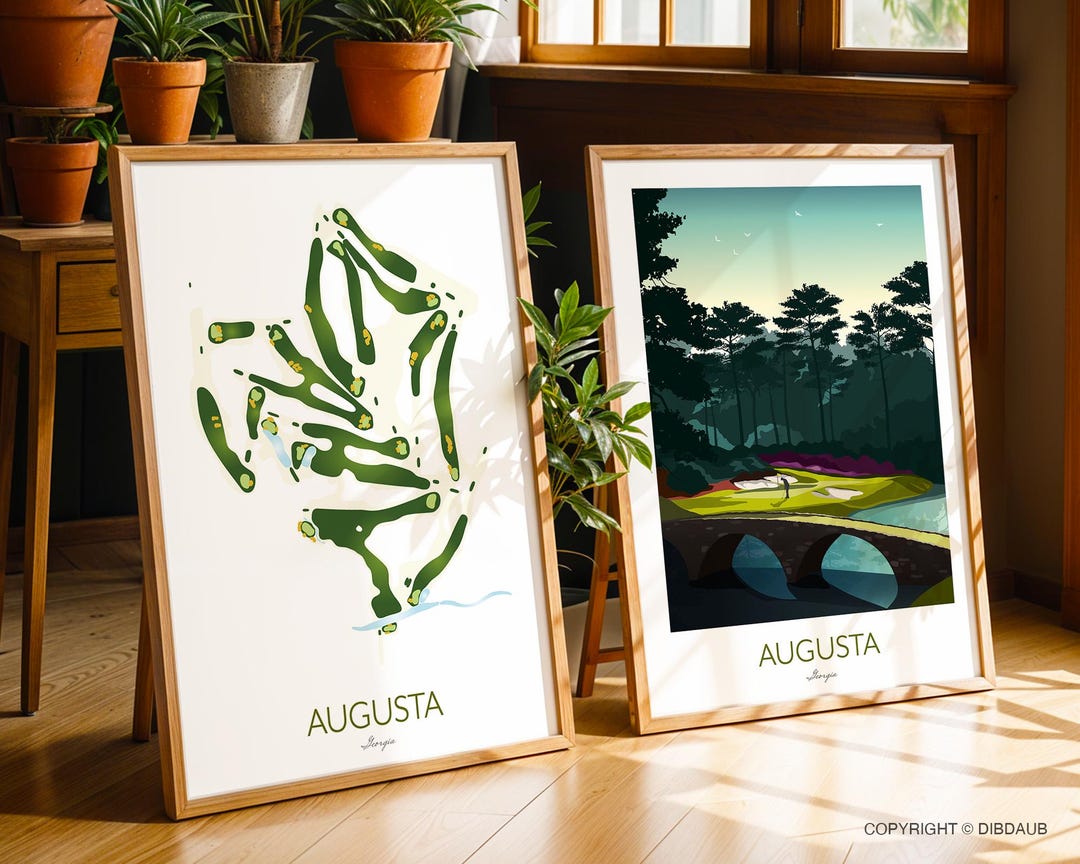 Augusta Golf Prints – SAVE 20% | Set of 2 Art Prints Includes the ...