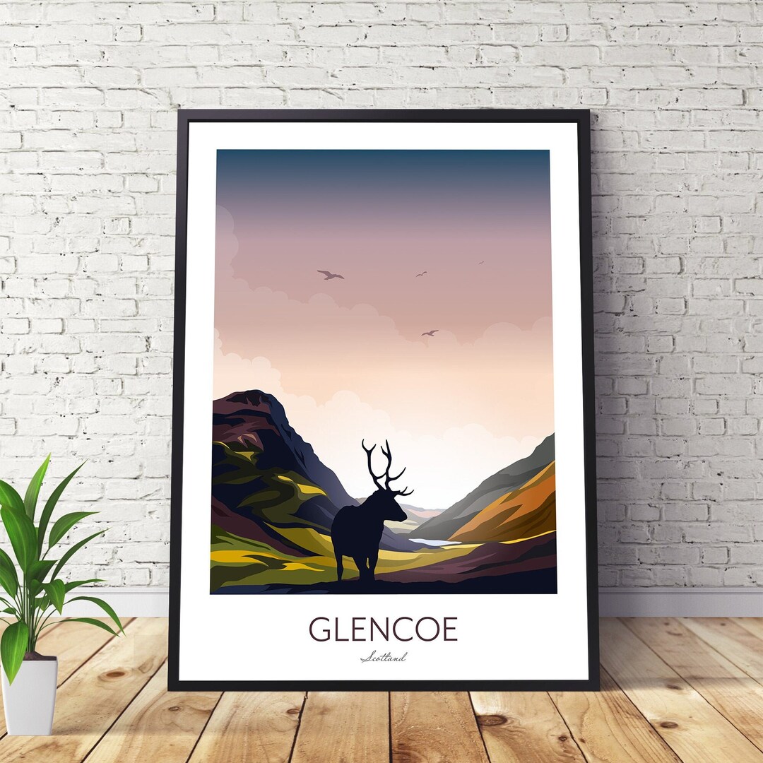 Glencoe Print - Scotland Travel Poster - Etsy