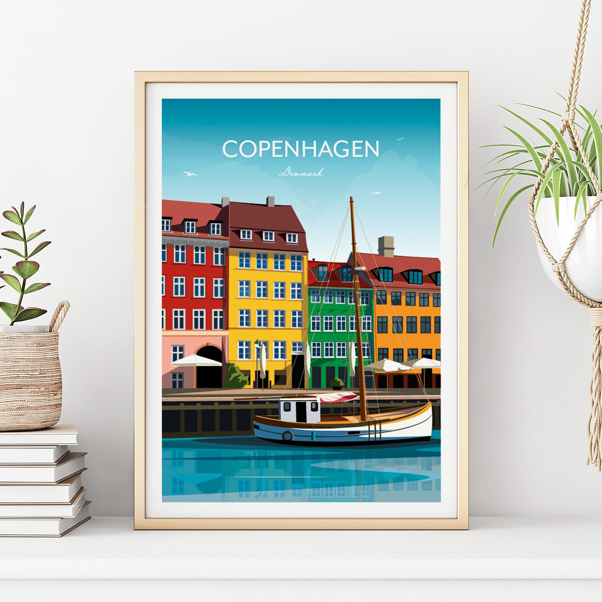 Denmark Print Copenhagen Travel Poster - Etsy UK