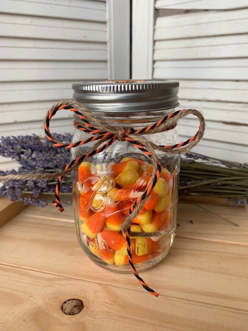 Candy Corn Mason Jar, Mason Jar Decor, Fall Decor, Halloween Decor ...