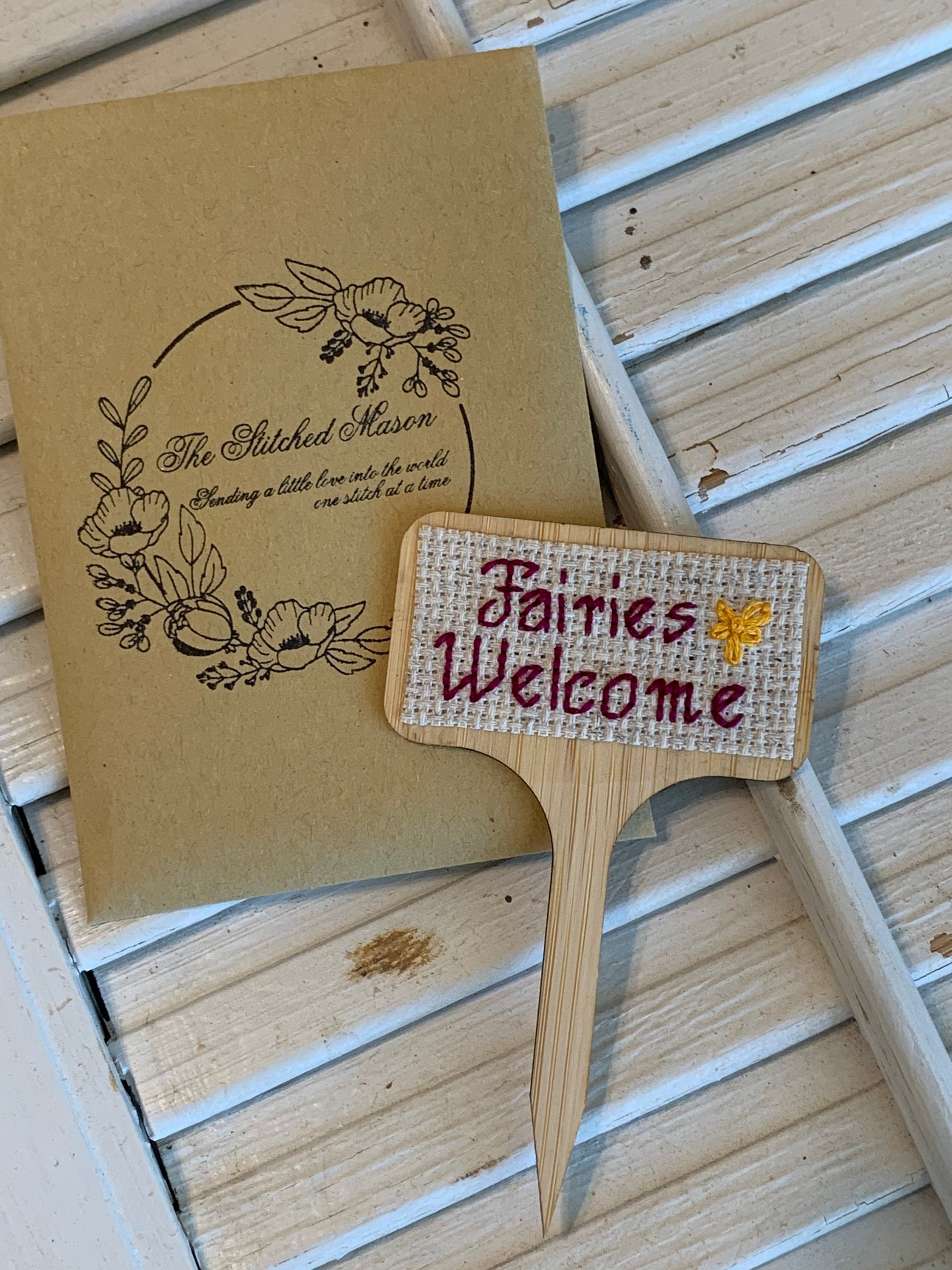 Set of 4 Fairies Welcome Bamboo Plant Markers; Fairy Garden Decor ...