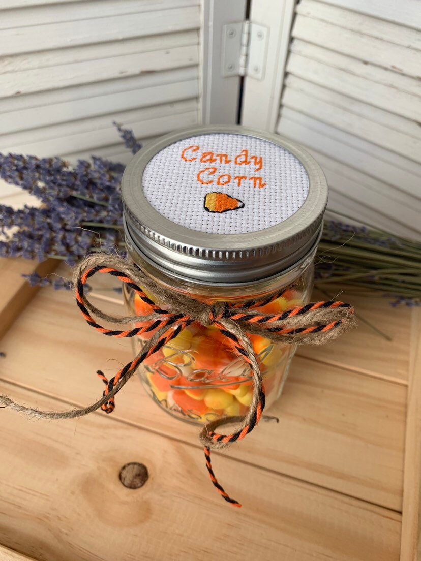 Candy Corn Mason Jar, Mason Jar Decor, Fall Decor, Halloween Decor ...