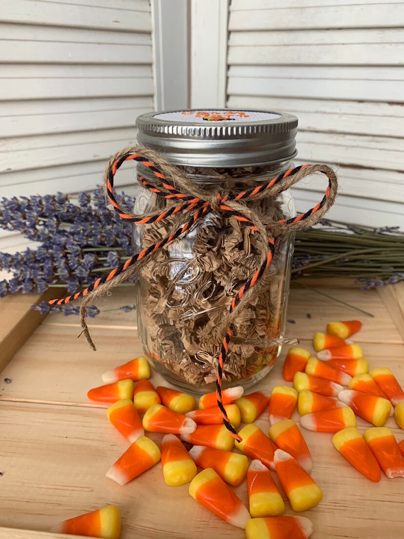 Candy Corn Mason Jar, Mason Jar Decor, Fall Decor, Halloween Decor ...