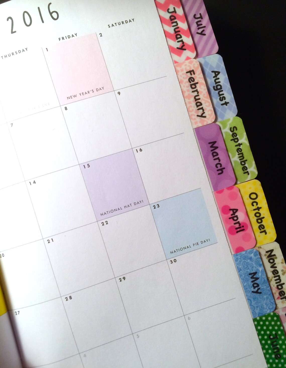 CALENDAR / PLANNER Pastel Multicolored Tabs With Adhesive - Etsy