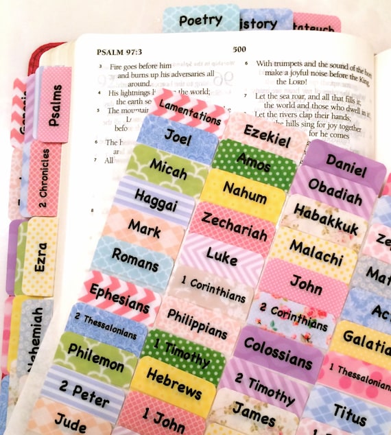 STANDARD Series 1 Pastel Multicolored Books of Bible Tabs | Etsy