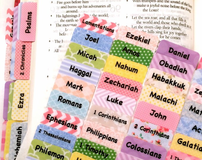 STANDARD (series #1) Pastel Multicolored Books of Bible Tabs by ...