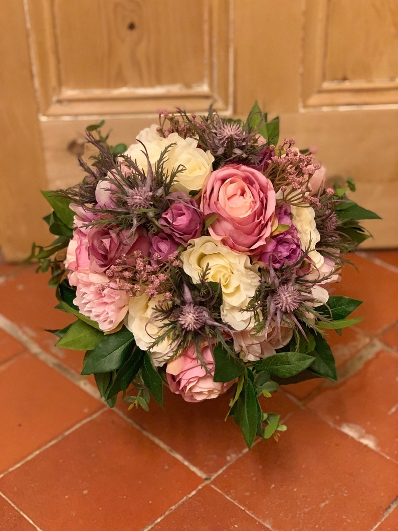 Natalie Artificial Flower Bridal Bouquet Silk Peony Rose - Etsy