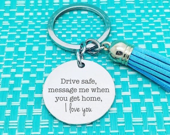 Drive Safe Customizable Rectangle Key Chain Anniversary Gift New Car ...