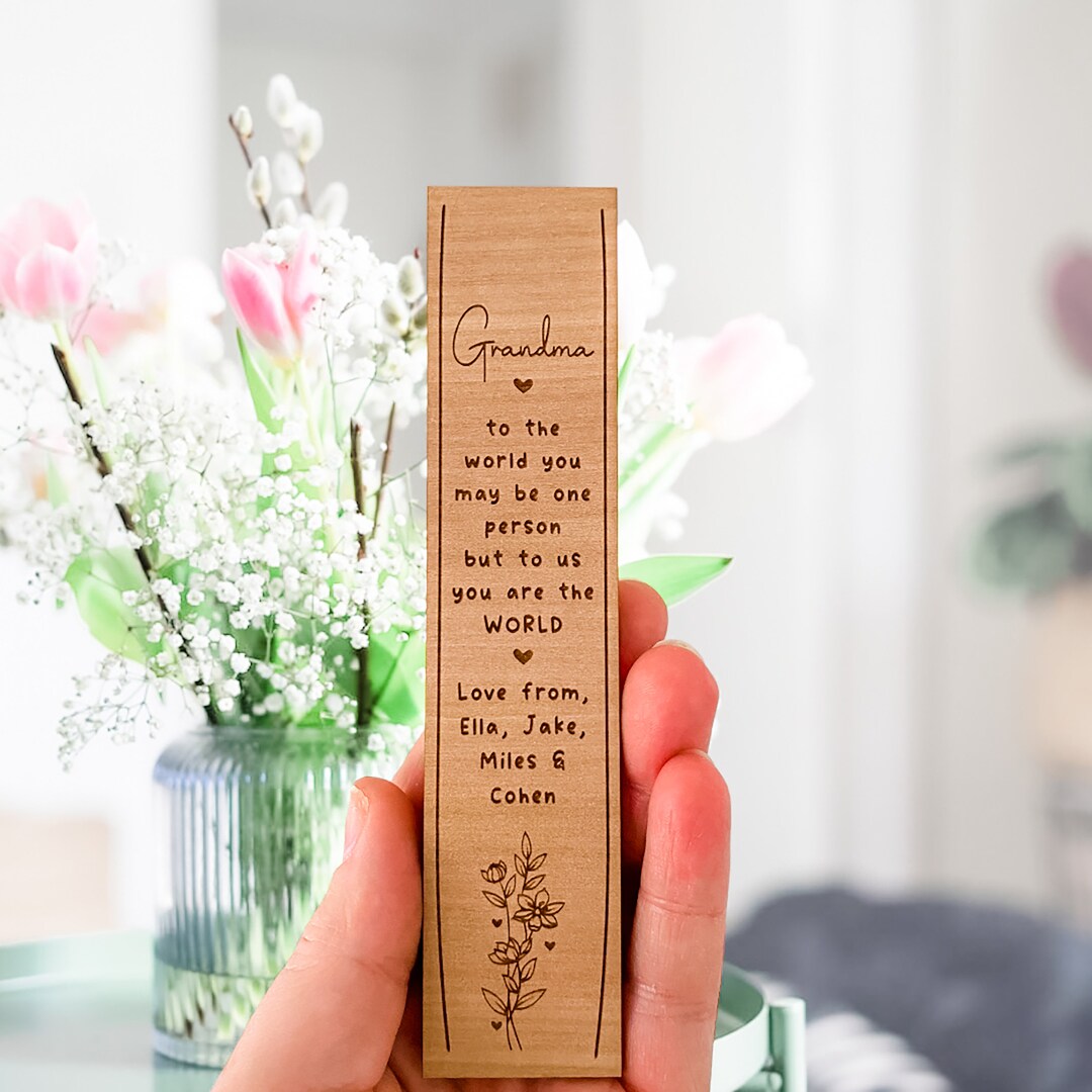 Personalised Mothers Day Bookmark, Mothers Day Gift for Nanny, Mothers ...