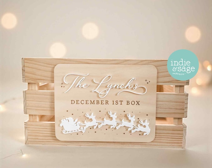 Personalised Christmas December Crate & Plaque - Etsy