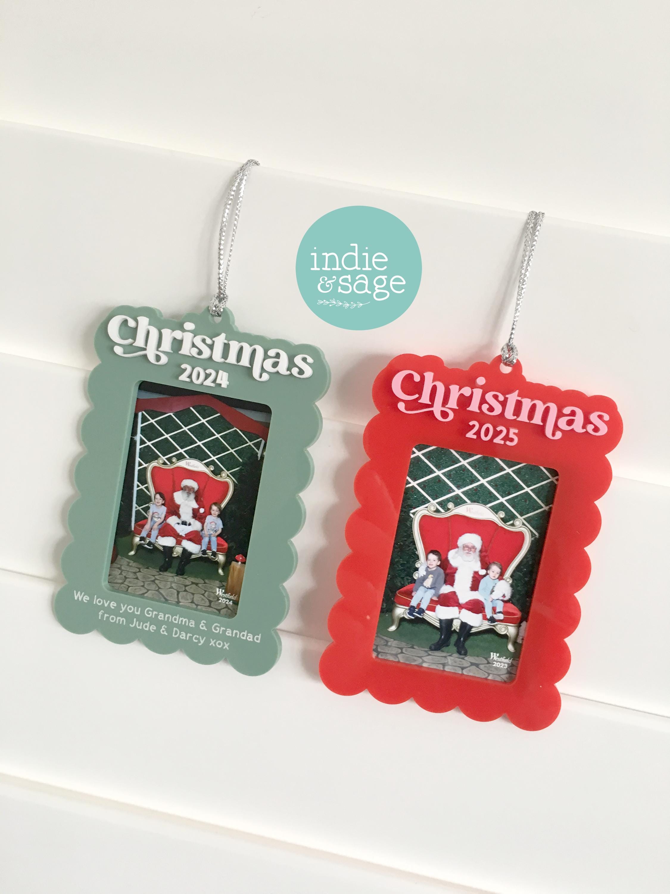 Christmas Tree Photo Frame for Santa Photos With Engraved Message ...