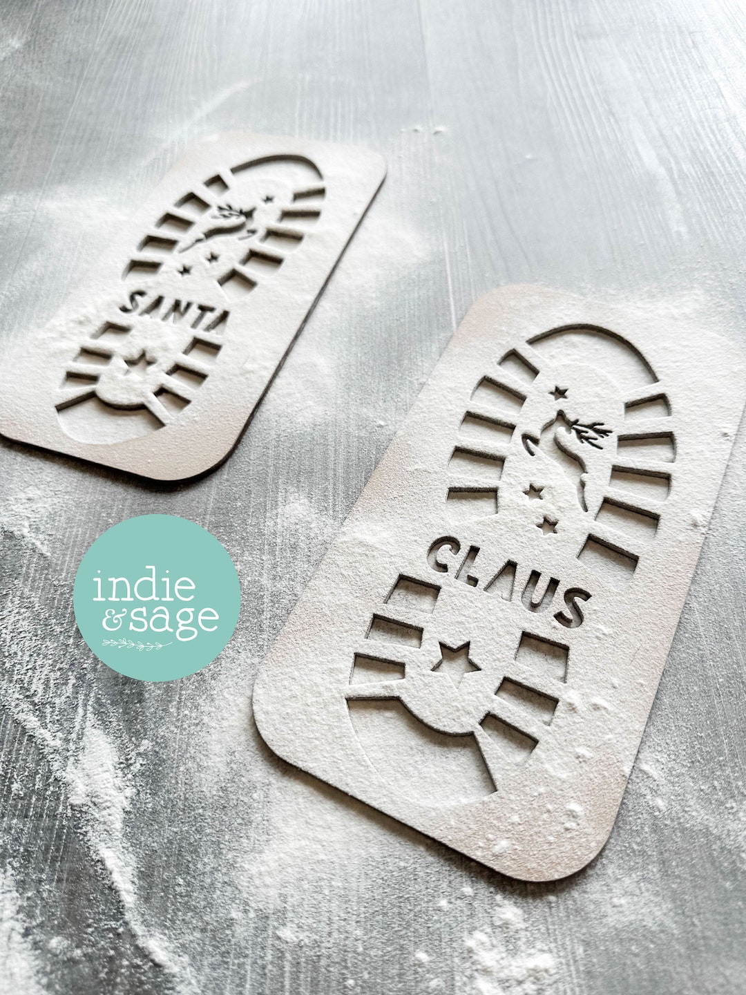 Wooden Santa Footprint Stencil, Christmas Santa Feet Stencil, Santa ...