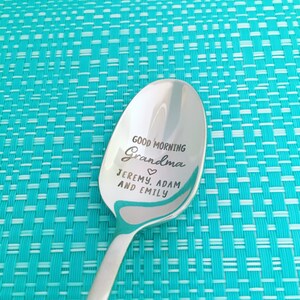 Good Morning Spoon, Nanna Gift, Grandma Gift, Nanny Gift, Personalised ...