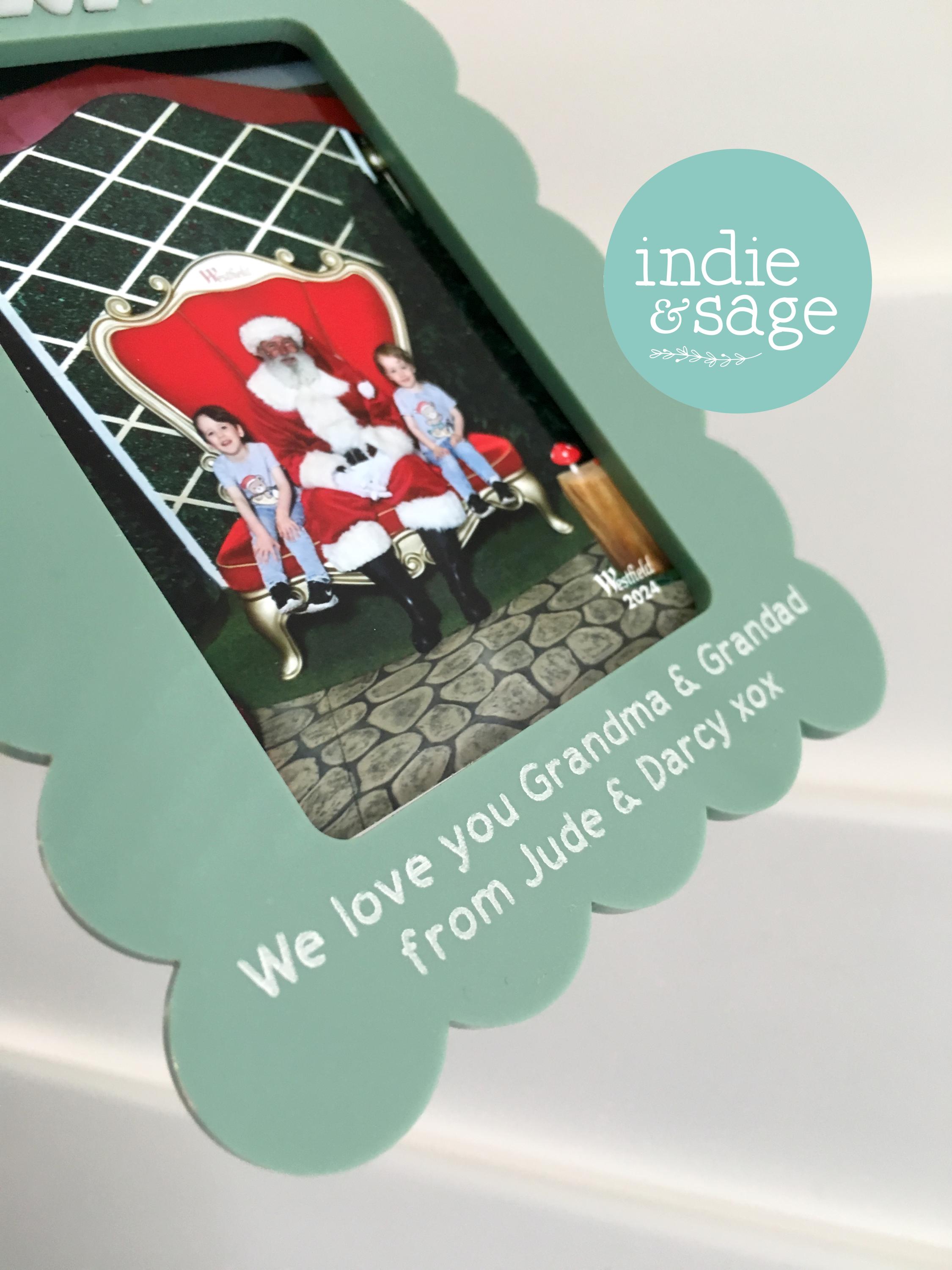 Christmas Tree Photo Frame for Santa Photos With Engraved Message ...