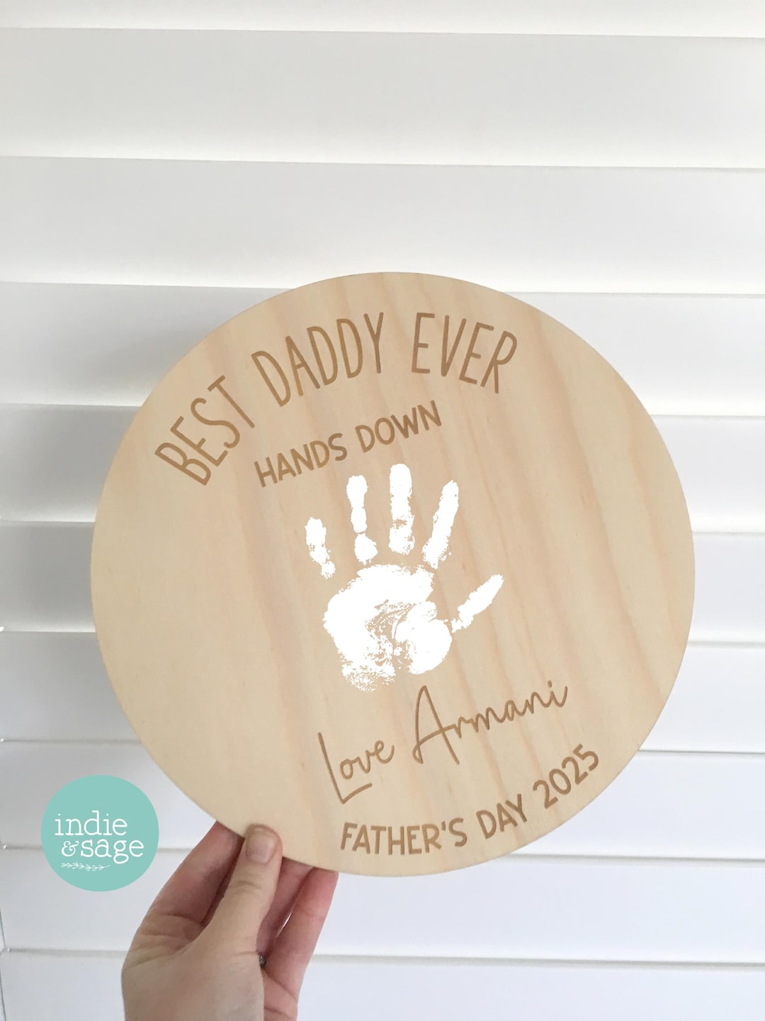 Handprint Plaque, Add Your Message! Personalised Fathers Day Gift From ...