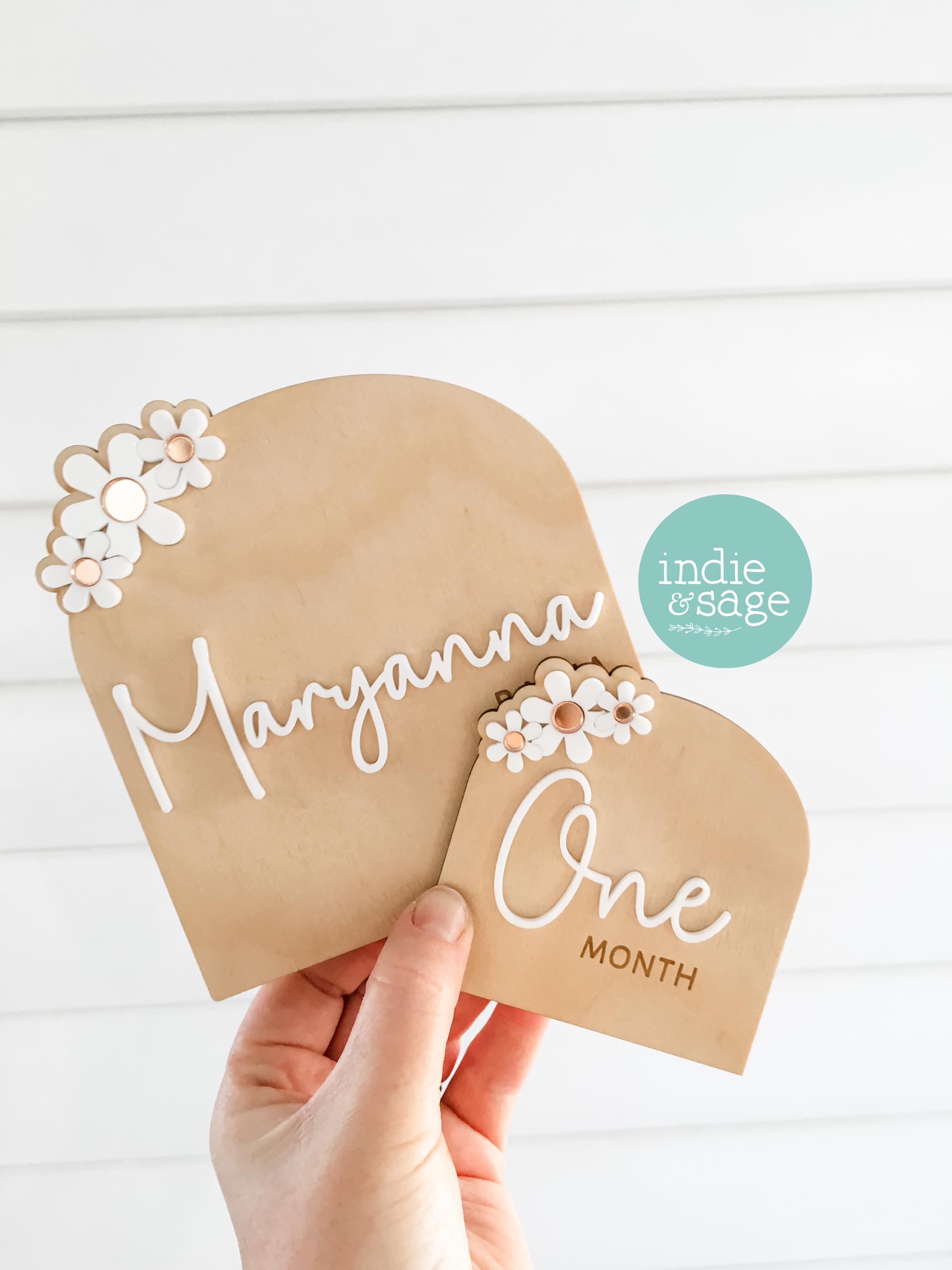 Newborn Announcement Plaque, Wooden Acrylic Name Plaque, Birth ...