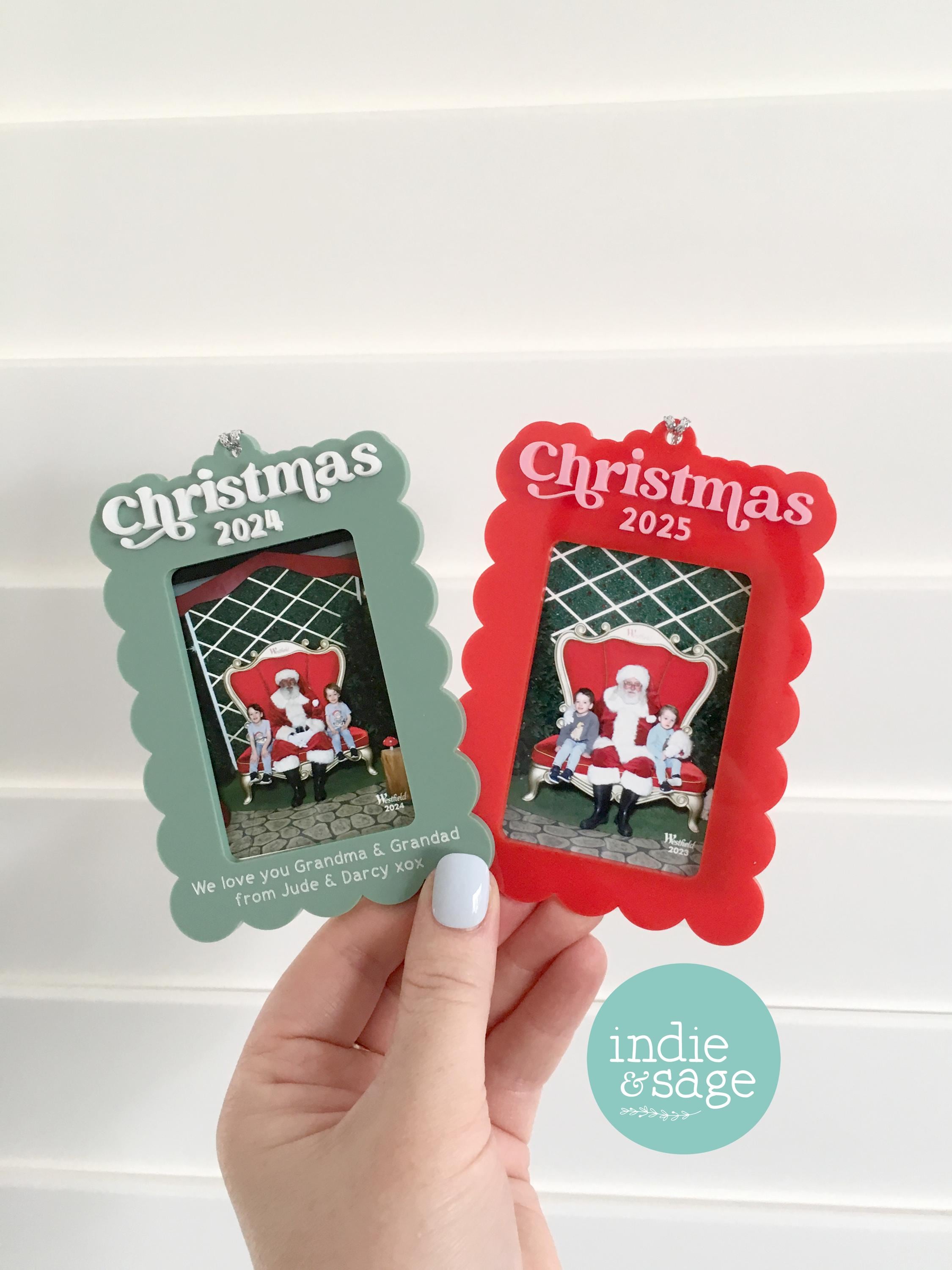 Christmas Tree Photo Frame for Santa Photos With Engraved Message ...