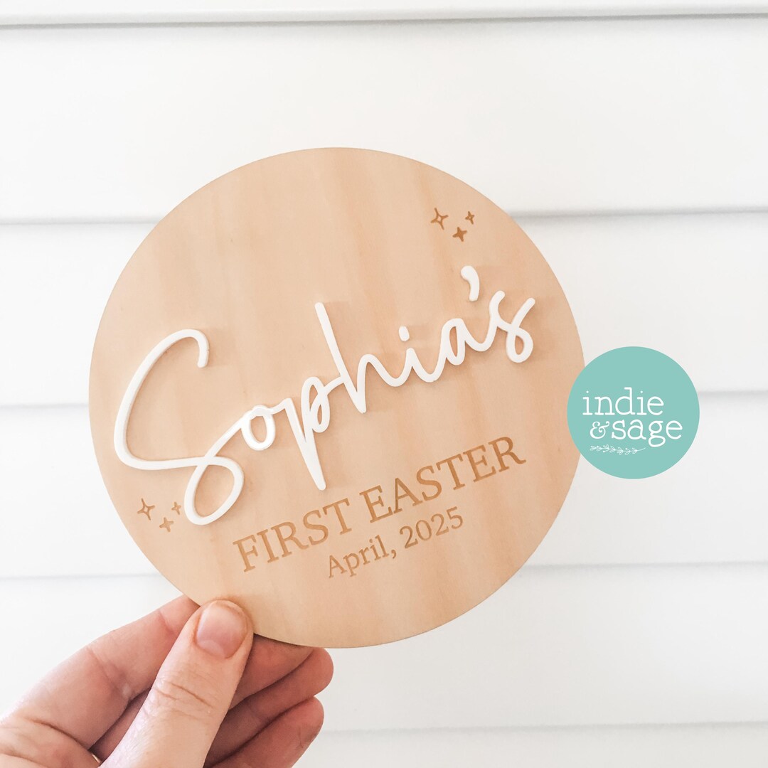 Personalised Engraved First Easter Sign, Personalised Easter Gifts ...