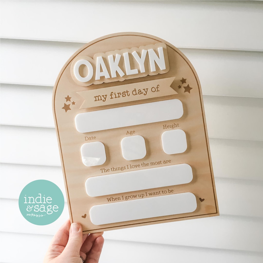 Interchangeable First Day/last Day of School Laser Engraved Sign, First ...