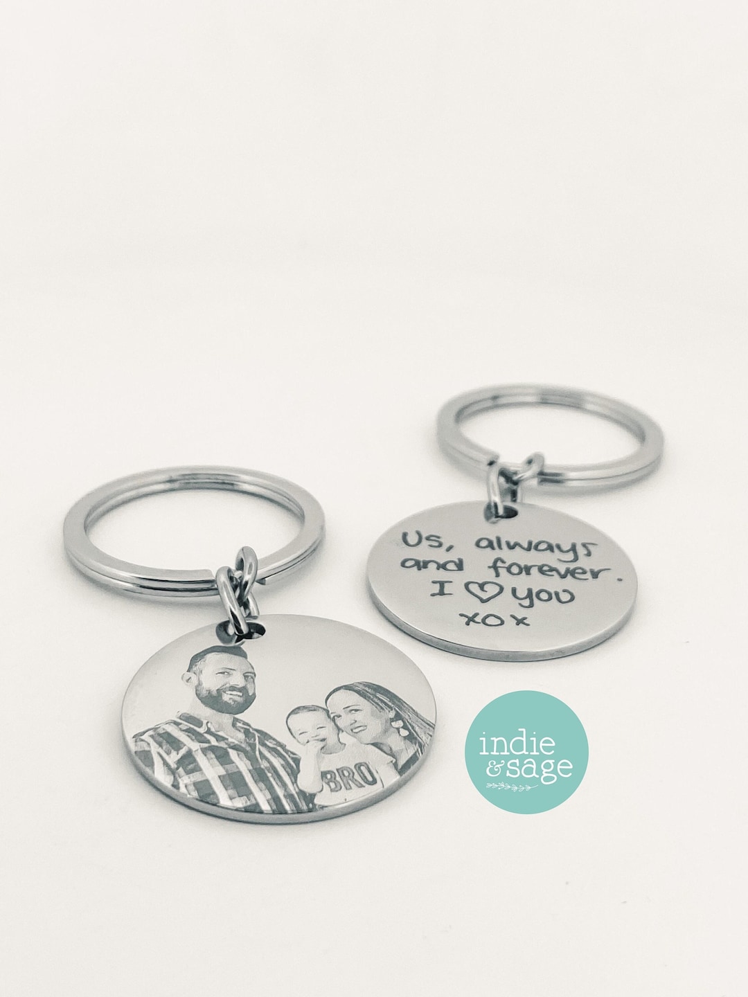 Engraved Photo Keyring Add Your Handwriting, Engraved Handwriting Gifts ...