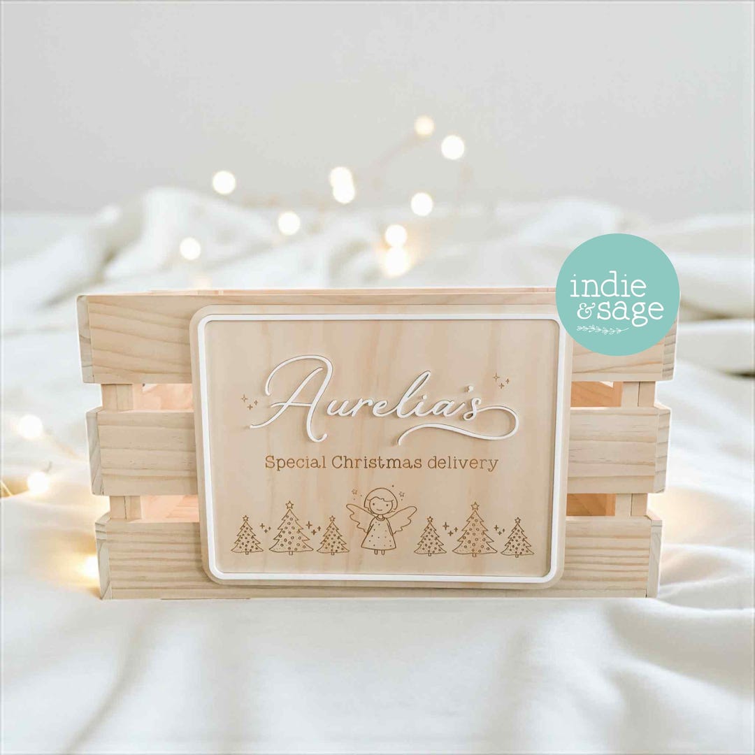 Christmas Eve Box Sign for Girls | Personalised Christmas Box/crate ...