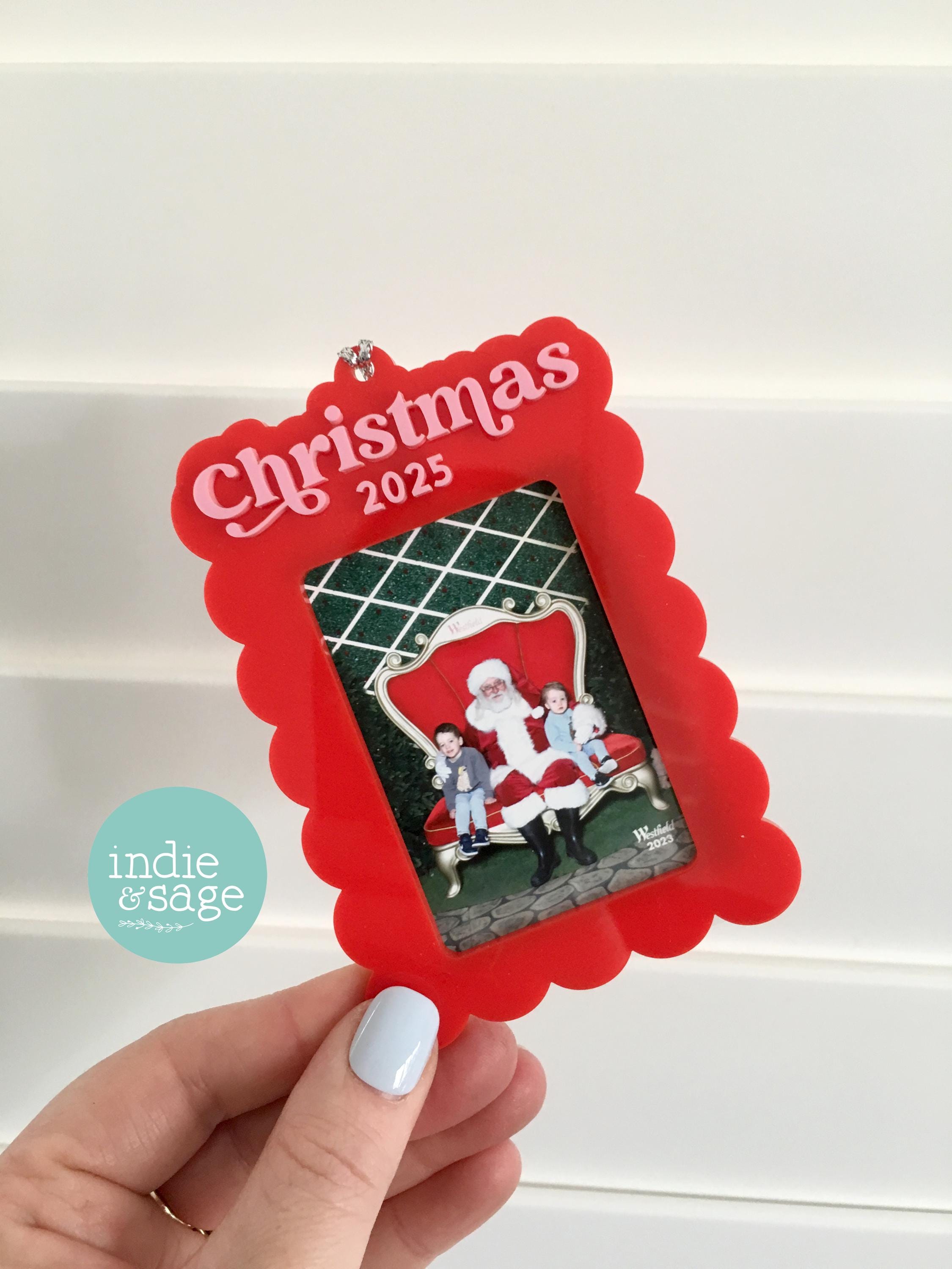Christmas Tree Photo Frame for Santa Photos With Engraved Message ...