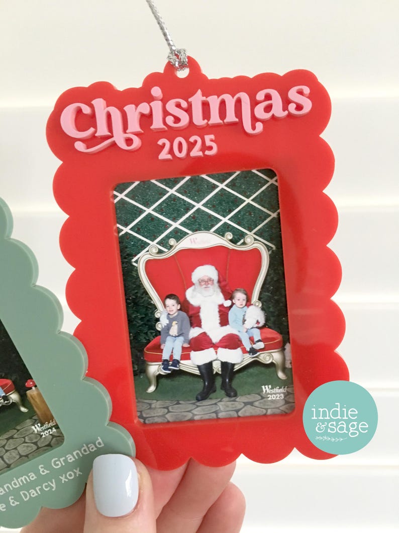 Christmas Tree Photo Frame for Santa Photos With Engraved Message ...