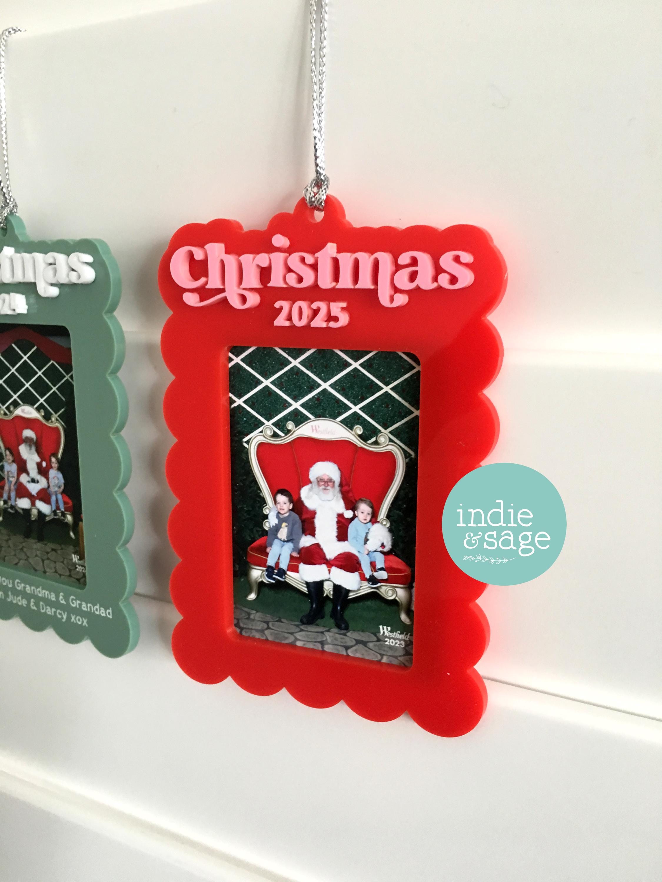 Christmas Tree Photo Frame for Santa Photos With Engraved Message ...