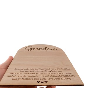 Personalised Hand Print Plaque for Mothers Day, Mothers Day Gift for ...