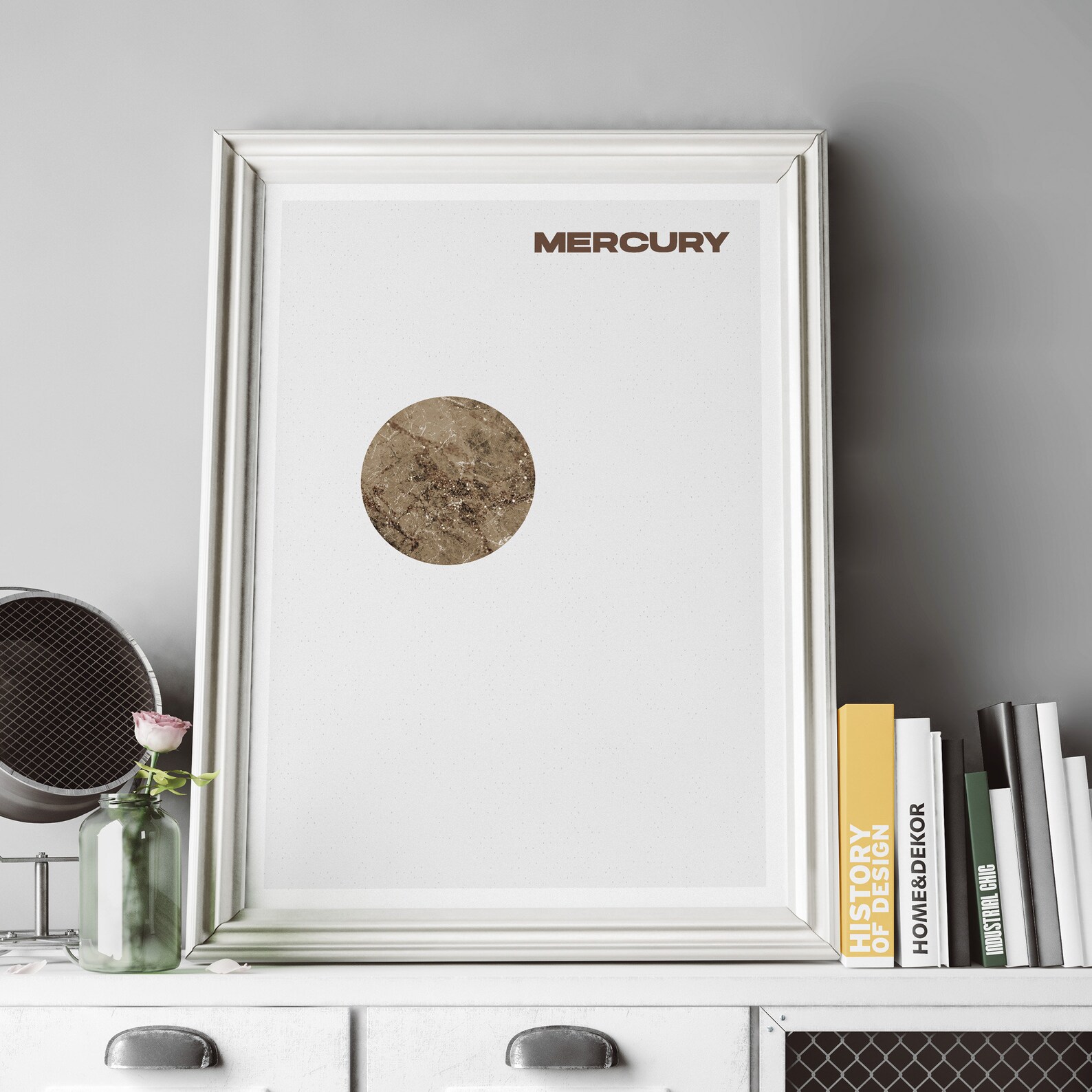 Mercury Planet Poster Marble Textured Solar System Wall Art | Etsy