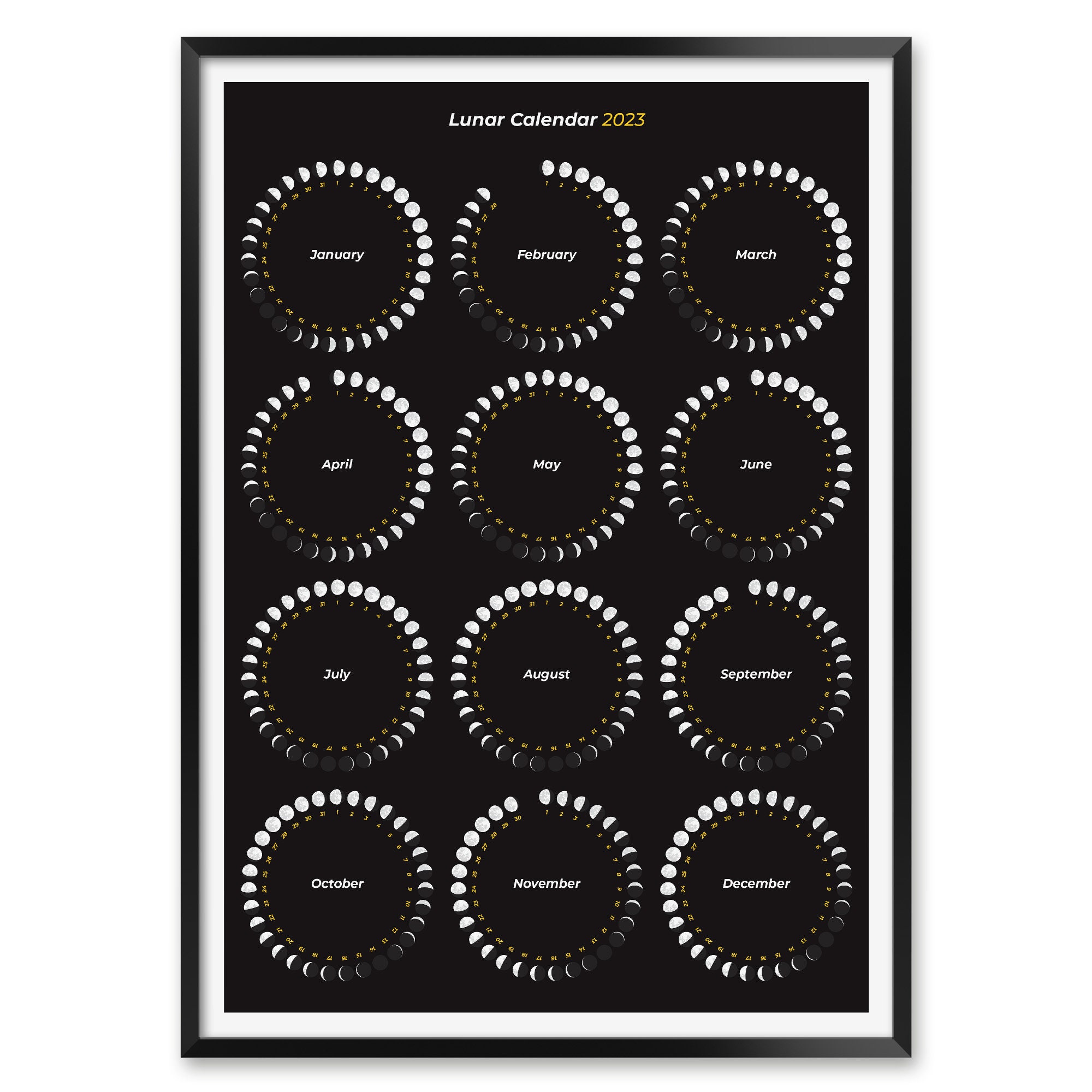 2023 Lunar Calendar Poster for Living Room Decor Circular - Etsy UK