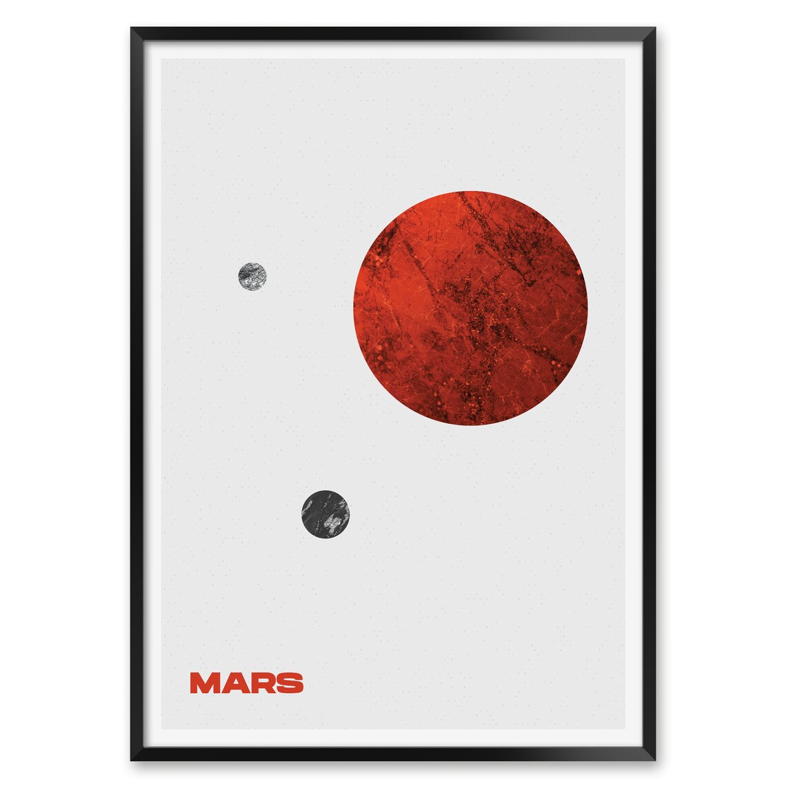 Mars Poster With Marble Texture Solar System Print Planet - Etsy