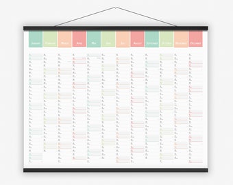 Yearly Academic Wall Calendar - Etsy