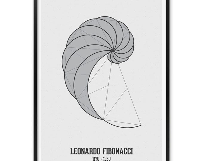 Math Art Print - Fibonacci Spiral, Golden Ratio Print, Mathematician ...