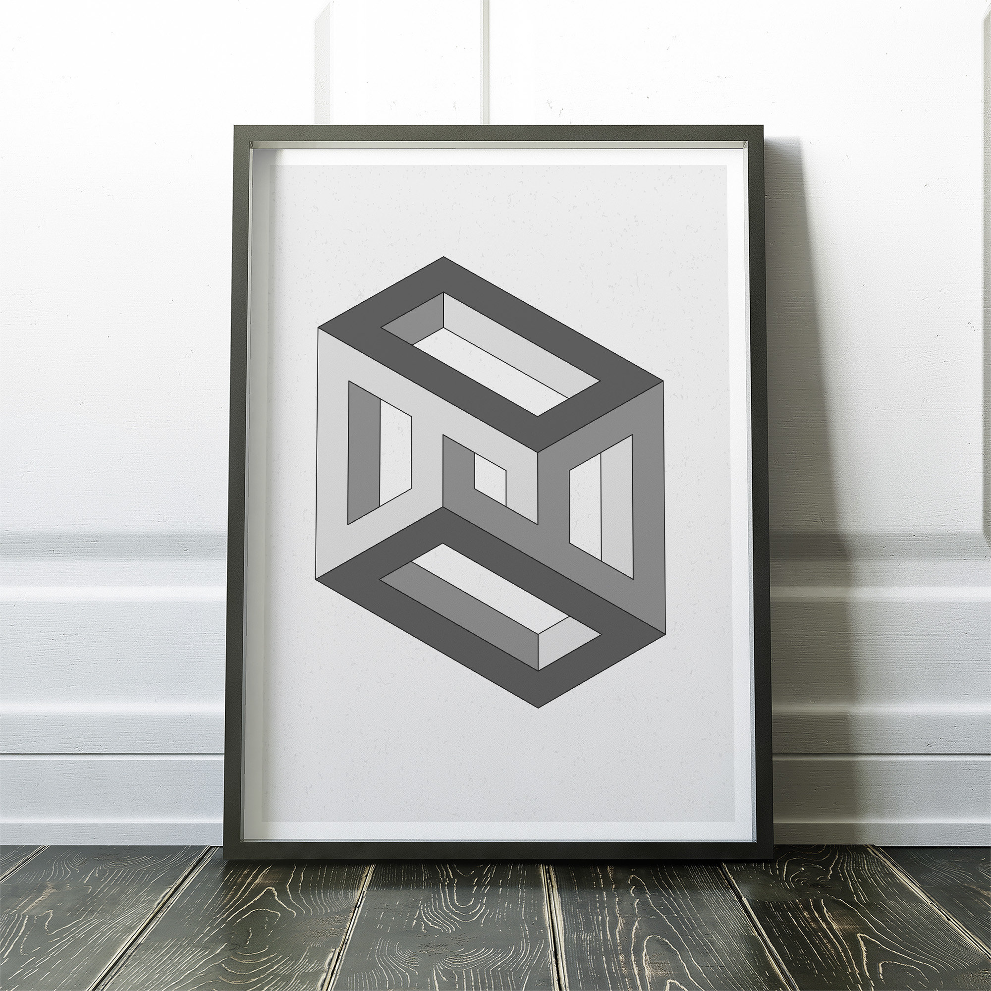 Impossible Rectangular Prism Decoration Abstract Wall Art - Etsy