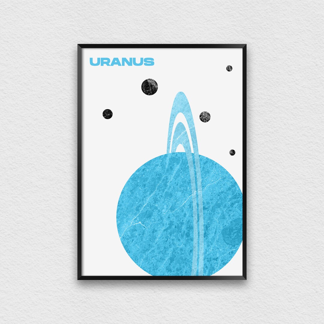 Uranus Wall Art Print, Marble Planets Poster Series, Solar System ...