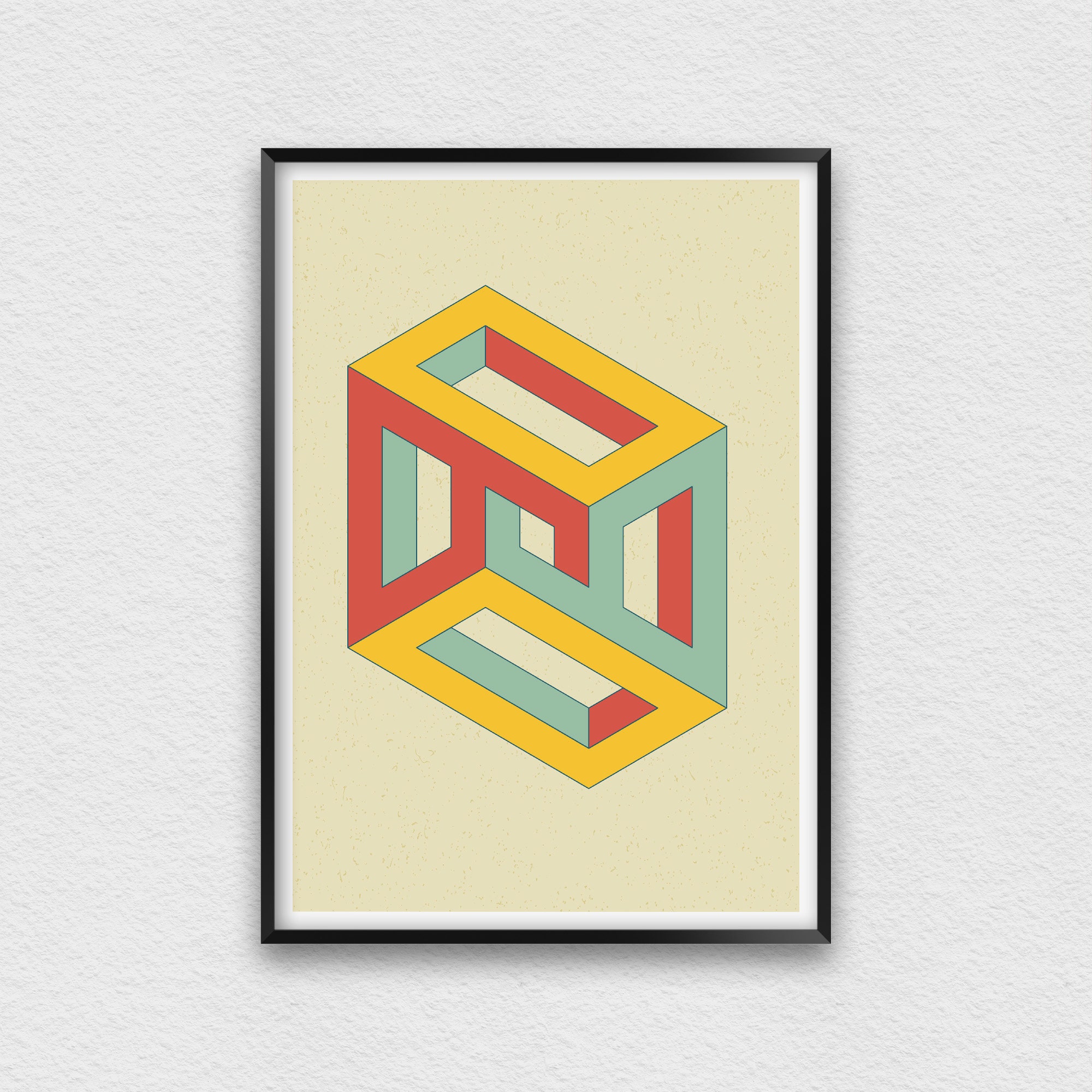 Impossible Rectangular Prism Decoration Abstract Wall Art - Etsy