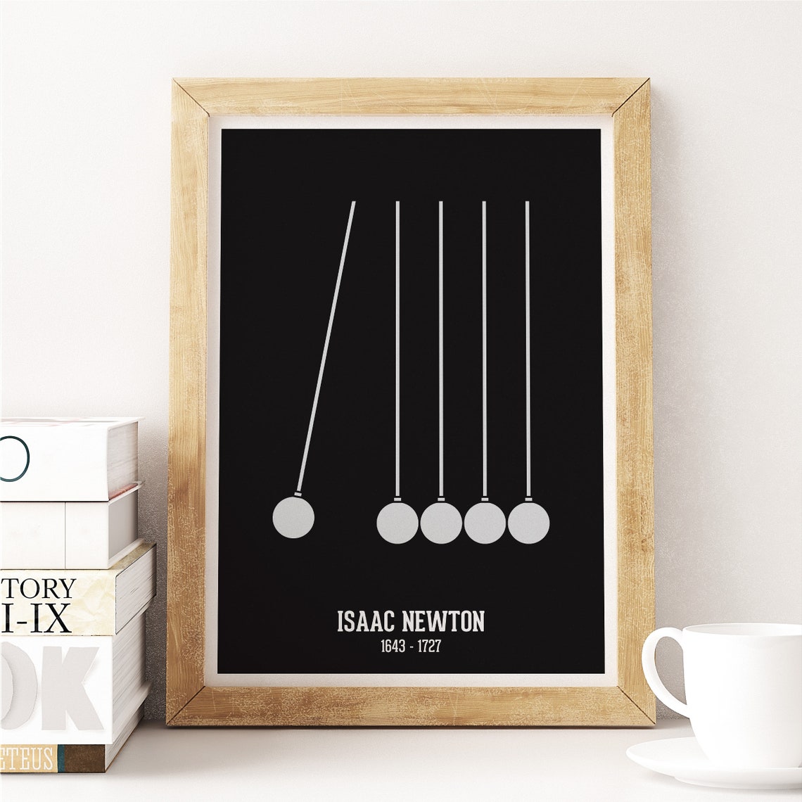 Isaac Newton Poster Newton's Cradle Print Gravity Print - Etsy