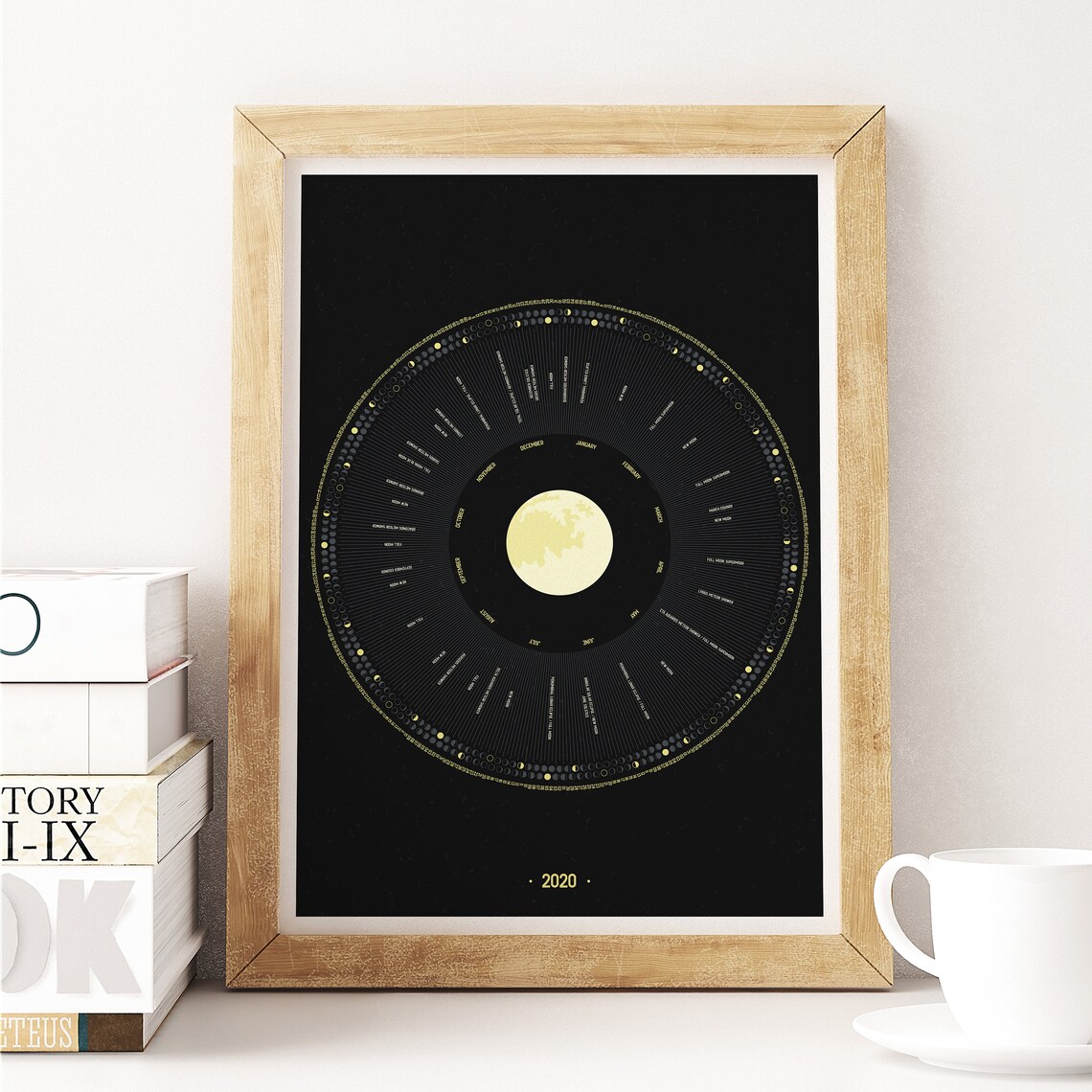 Circular Moon Calendar for 2020 Astronomy Calendar 2020 - Etsy