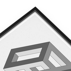 Impossible Rectangular Prism Decoration, Abstract Wall Art, Optical ...