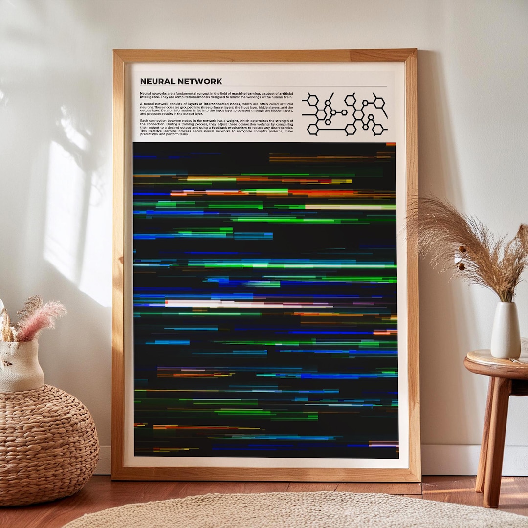 Neural Network Print for Data Scientists, Machine Learning Poster for ...