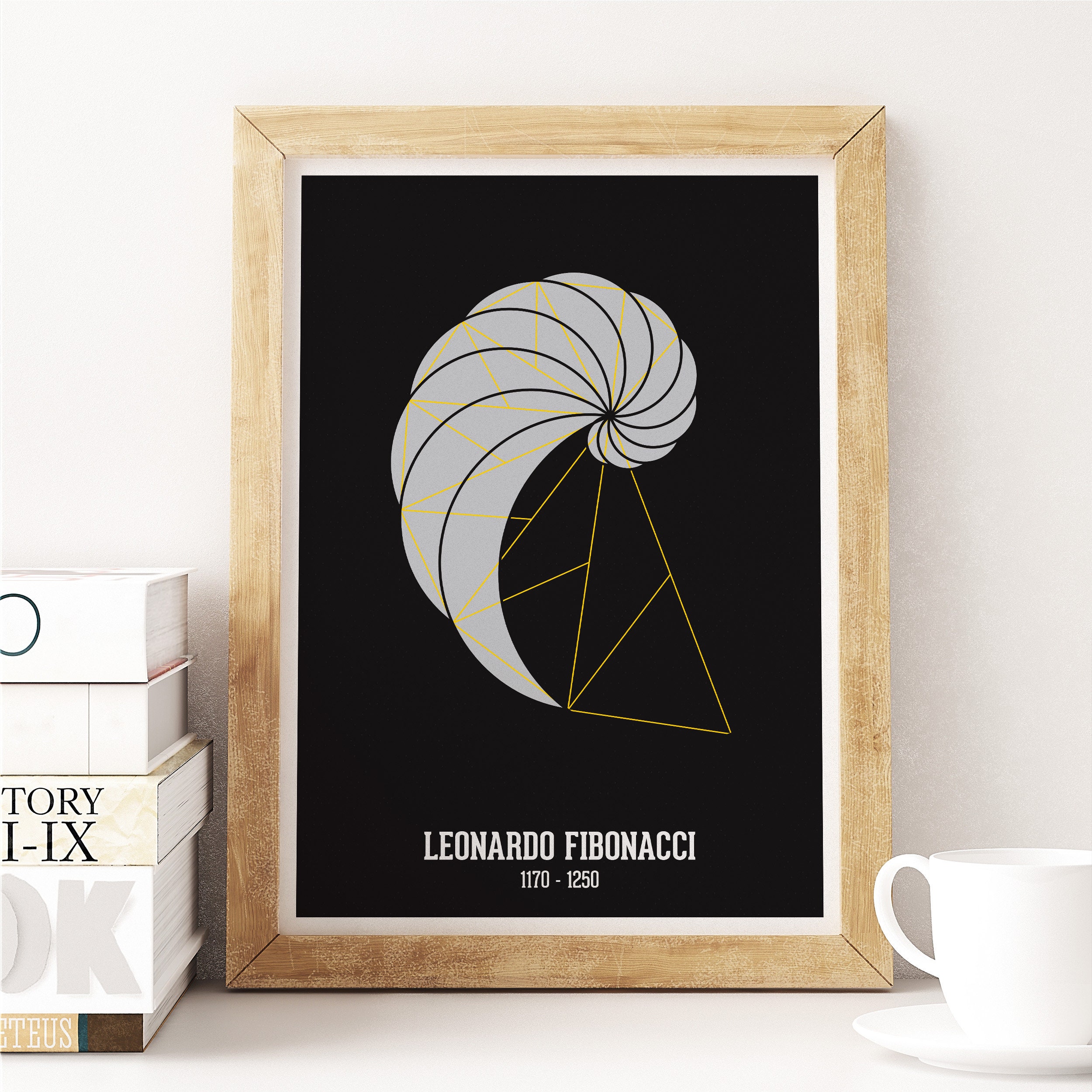Fibonacci Spiral Wall Art Mathematics Poster Fibonacci Etsy