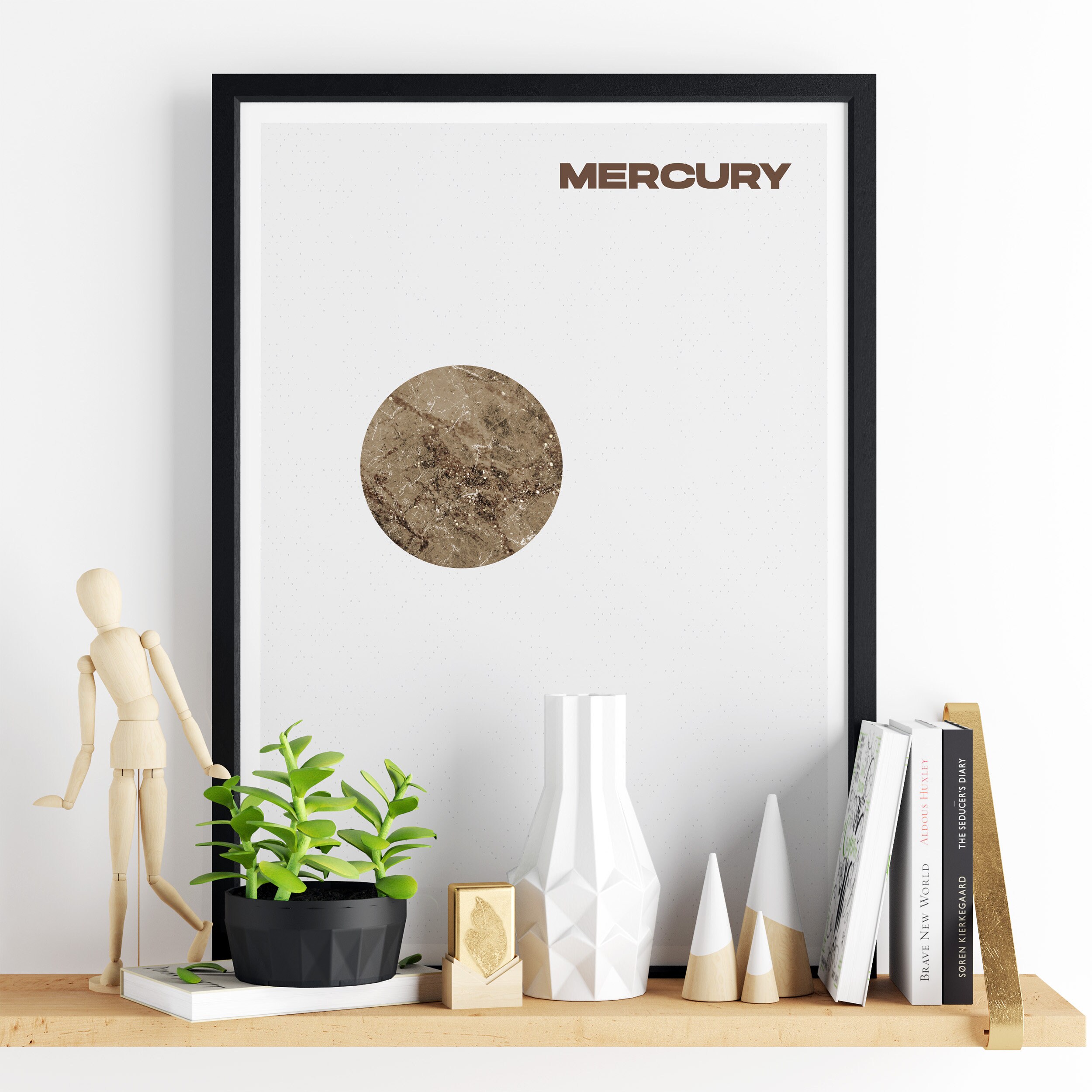Mercury Planet Poster Marble Textured Solar System Wall Art | Etsy