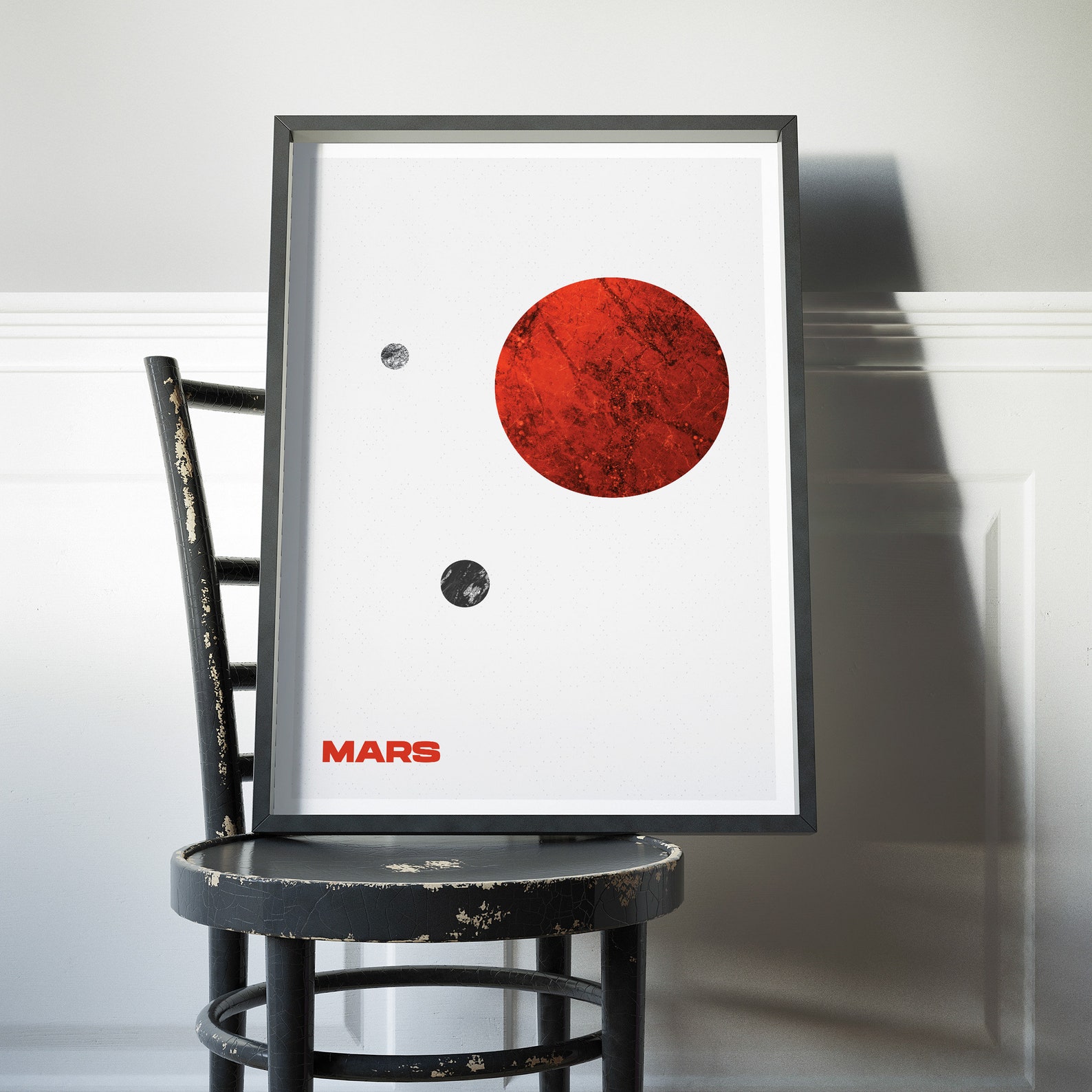 Mars Poster With Marble Texture Solar System Print Planet | Etsy