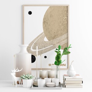 Saturn Poster With Marble Textures, Planets Poster Series, Universe ...