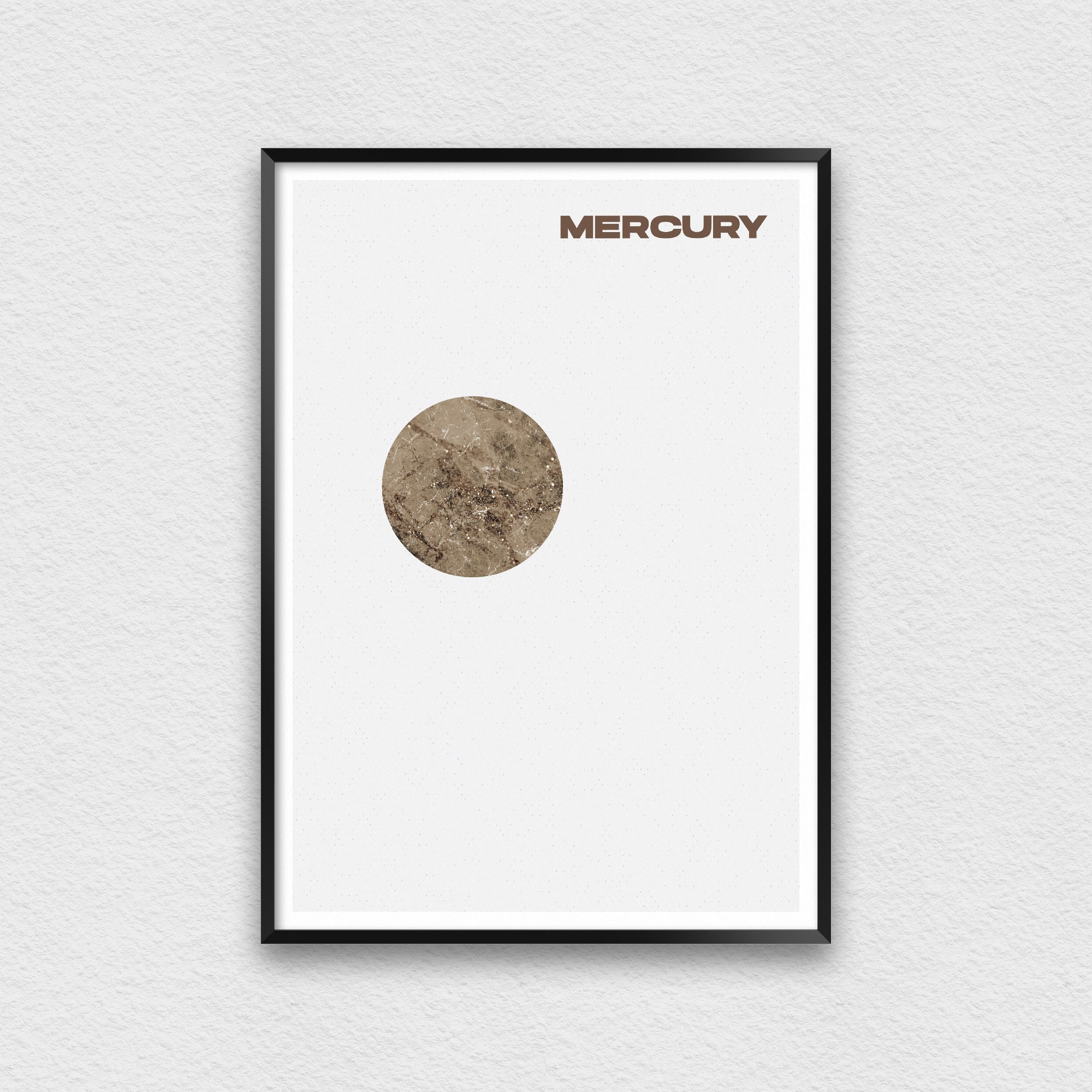Mercury Planet Poster Marble Textured Solar System Wall Art - Etsy
