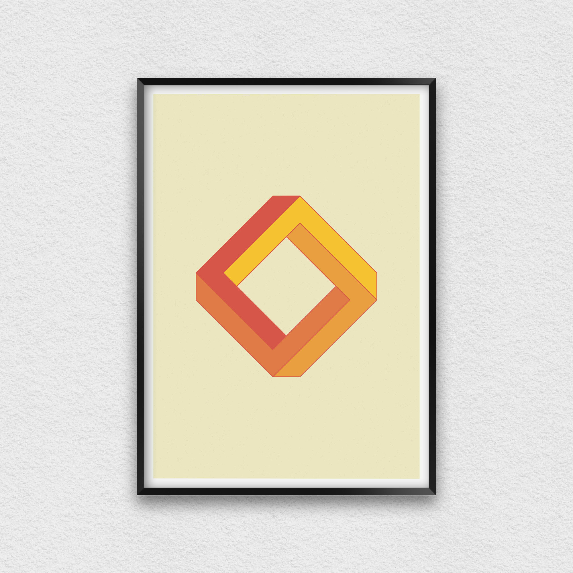 Monochrome Penrose Square Print Optical Illusion Print - Etsy