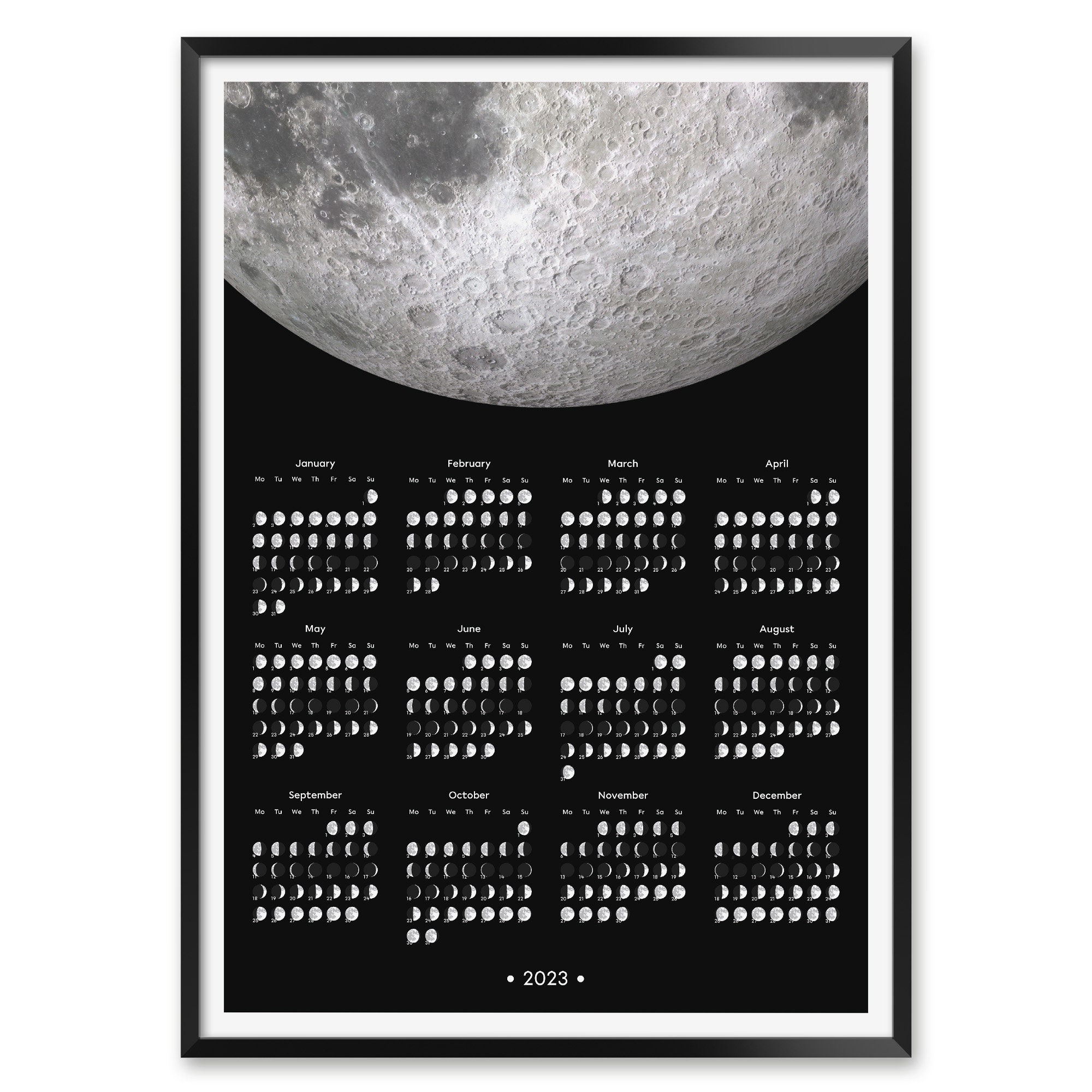 Monthly Lunar Calendar for 2023 Monday Starting Yearly - Etsy