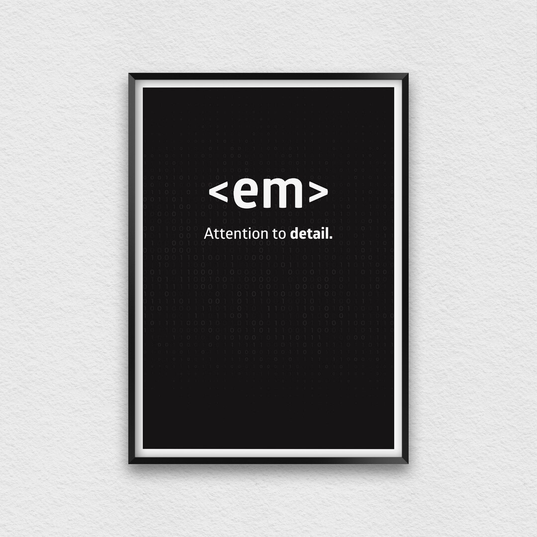 Coding Poster, Gift for Programmers, Em CSS Code Print, Web Designer ...